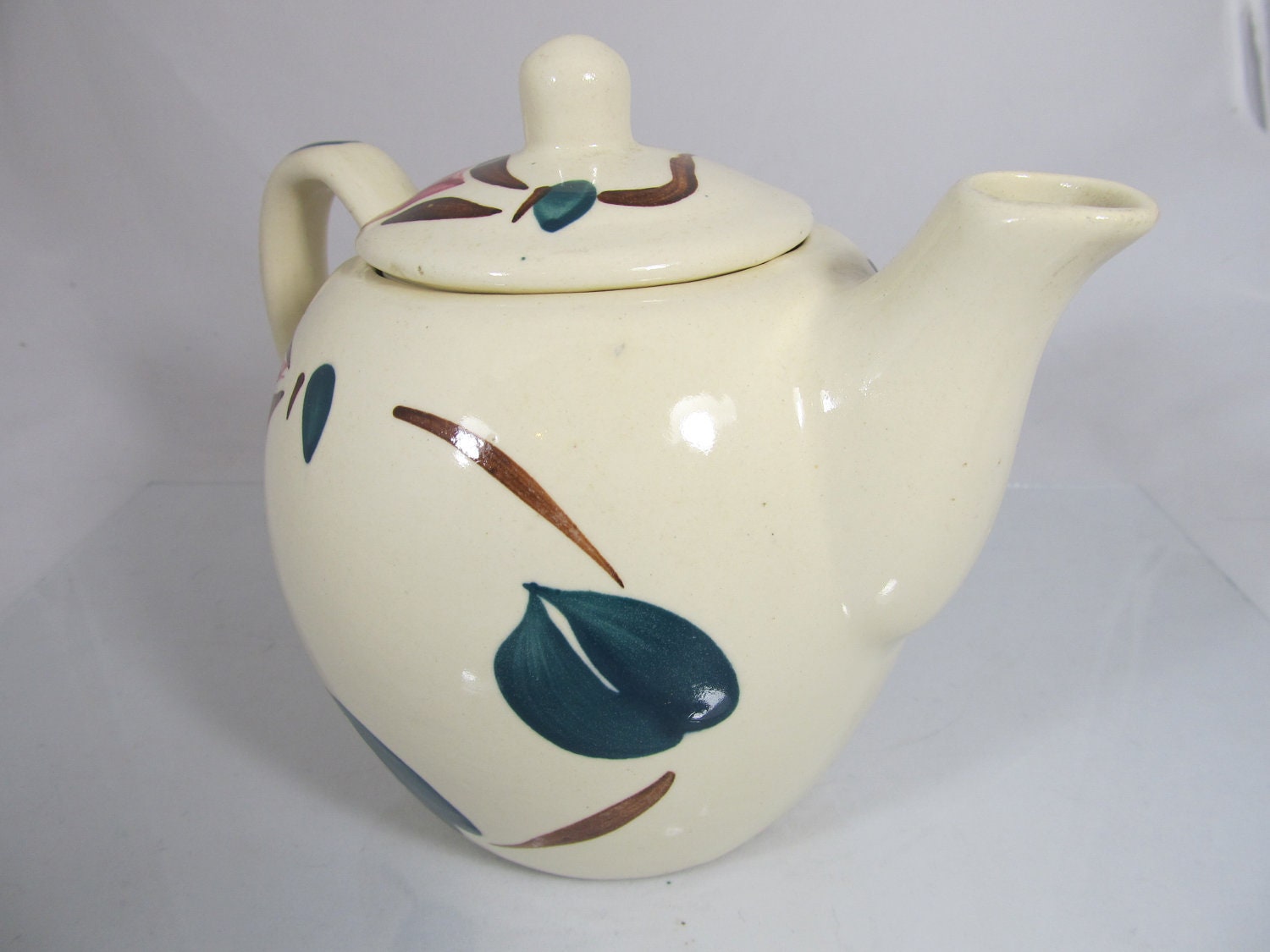 Vintage Purinton Tea Pot in Ivy Red Blossom - Etsy