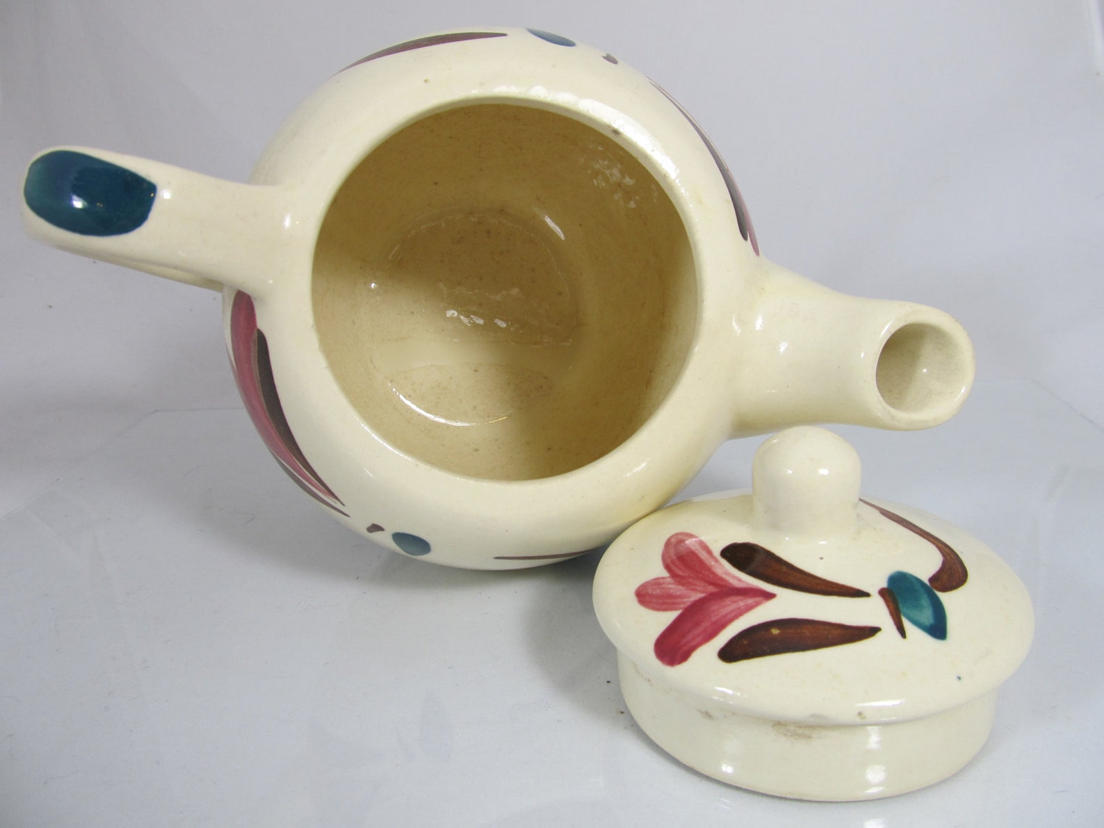 Vintage Purinton Tea Pot in Ivy Red Blossom - Etsy