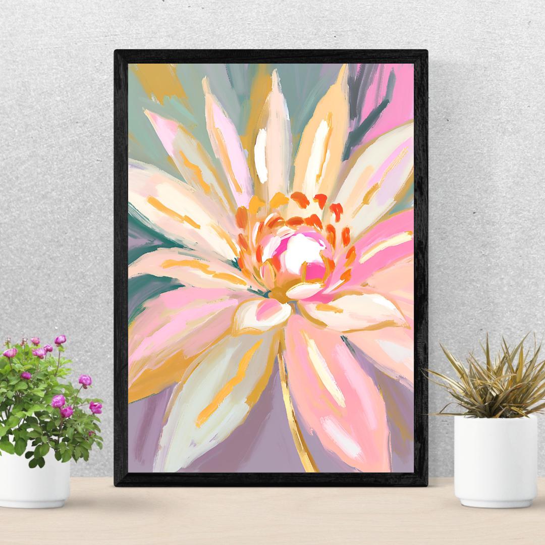 Abstract Art, Flower, Light Color, Digital Wall Art, Minimalist, Decor ...
