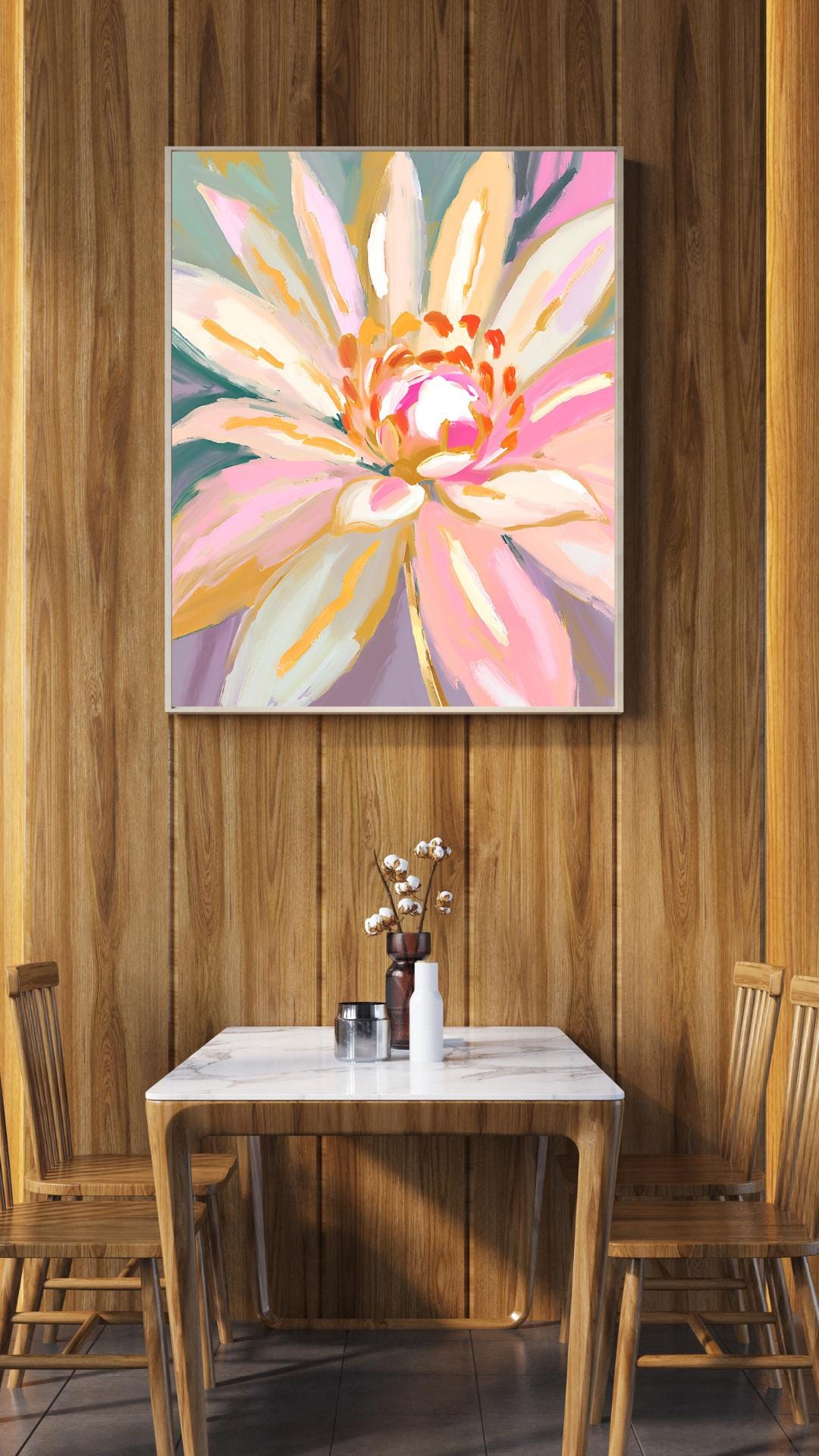 Abstract Art, Flower, Light Color, Digital Wall Art, Minimalist, Decor ...