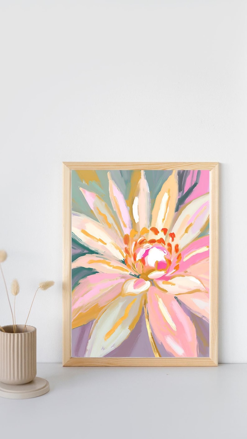 Abstract Art, Flower, Light Color, Digital Wall Art, Minimalist, Decor ...