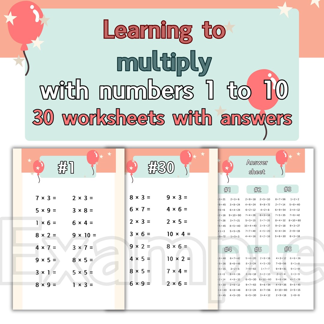 Megapack Printable Multiplication Worksheet, Beginner Learning Math ...