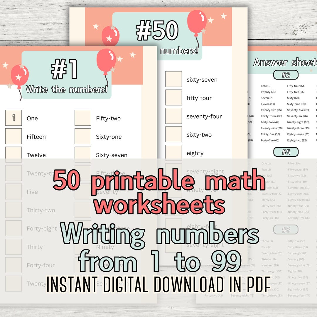 Printable Math Worksheets | Writing Double Digit Numbers | Education ...