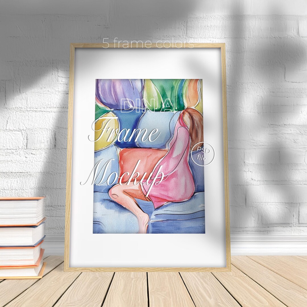 Wooden Frame Model Editable PSD With Smart Object, DIN A Ratio ...