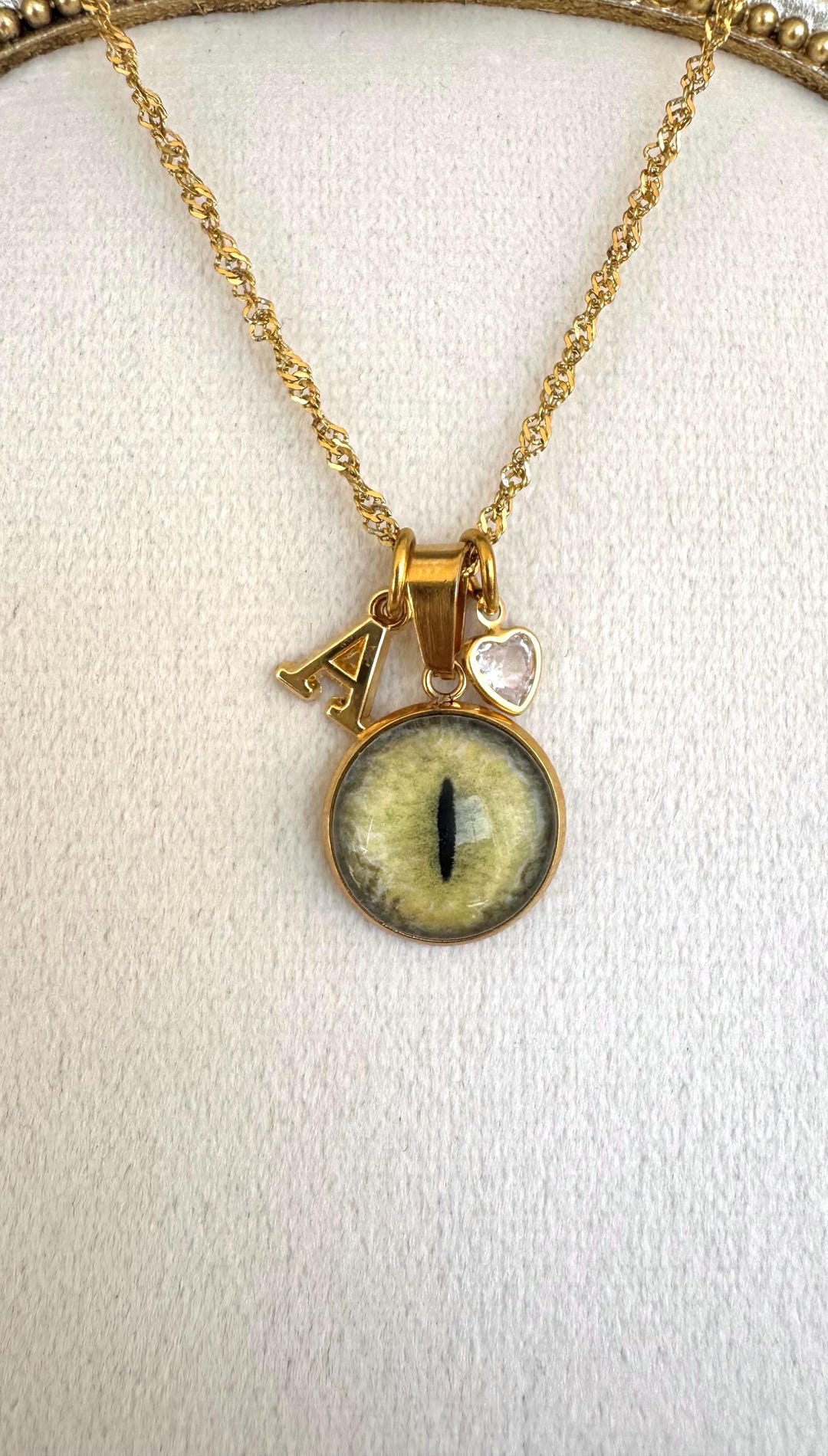 Cat Eye Necklace – Custom Hand-painted Pet Portrait Pendant ...
