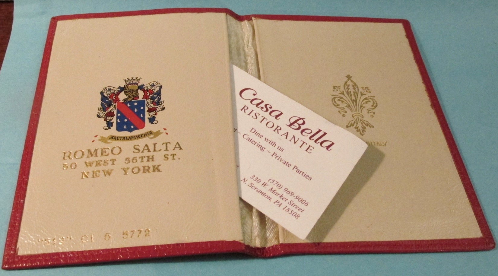 Romeo Salta Restaurant - 60's Advertising, Card Case Vintage Red ...