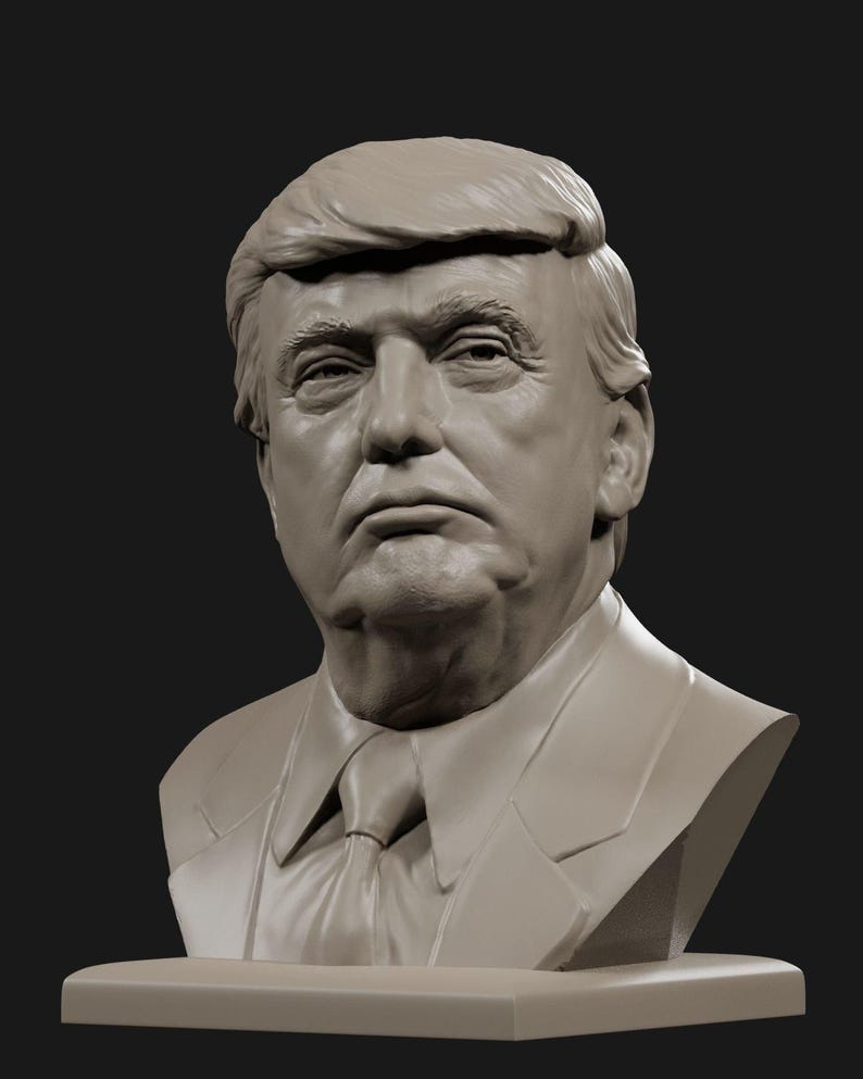 Donald Trump Bust 3D Printable STL File Detailed Political Figure Model ...
