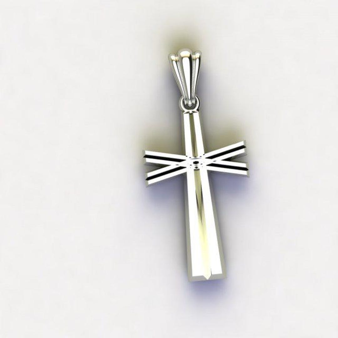 Sanctum Cross – Elegant Minimalist Necklace STL for 3D Printing - Etsy