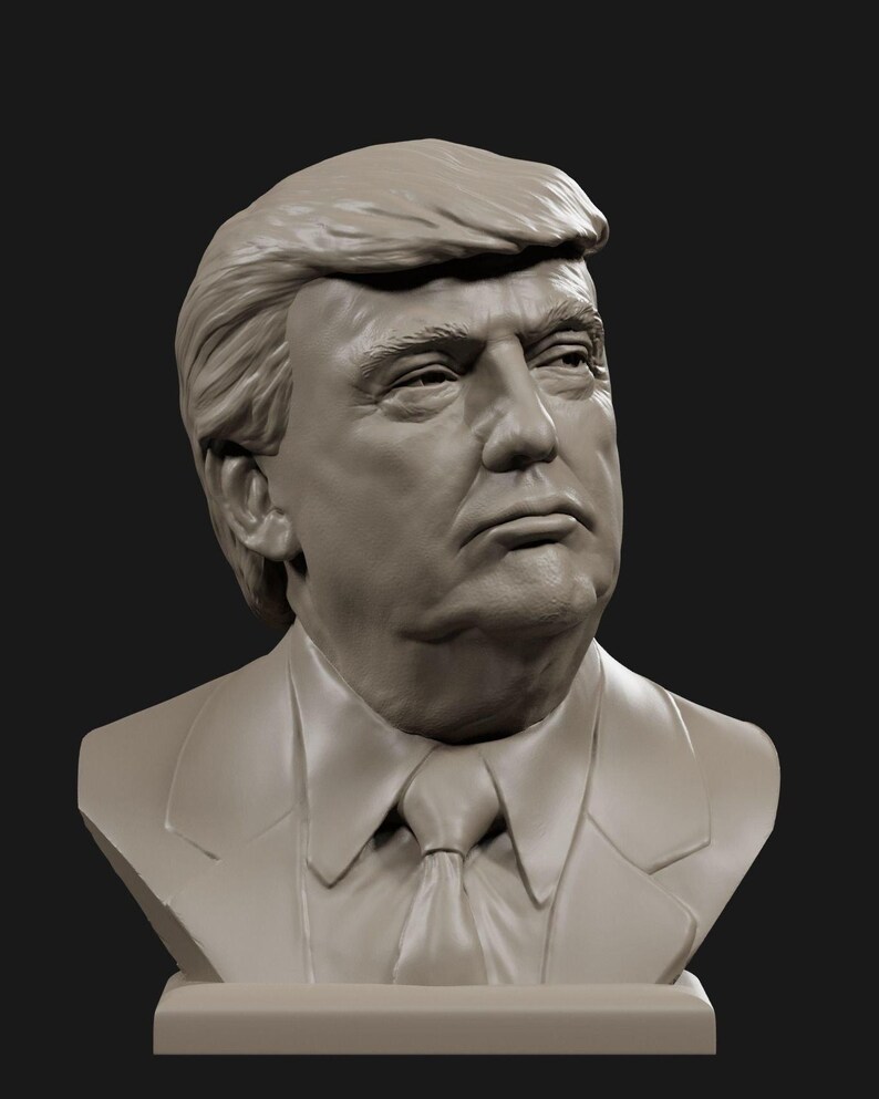 Donald Trump Bust 3D Printable STL File Detailed Political Figure Model ...