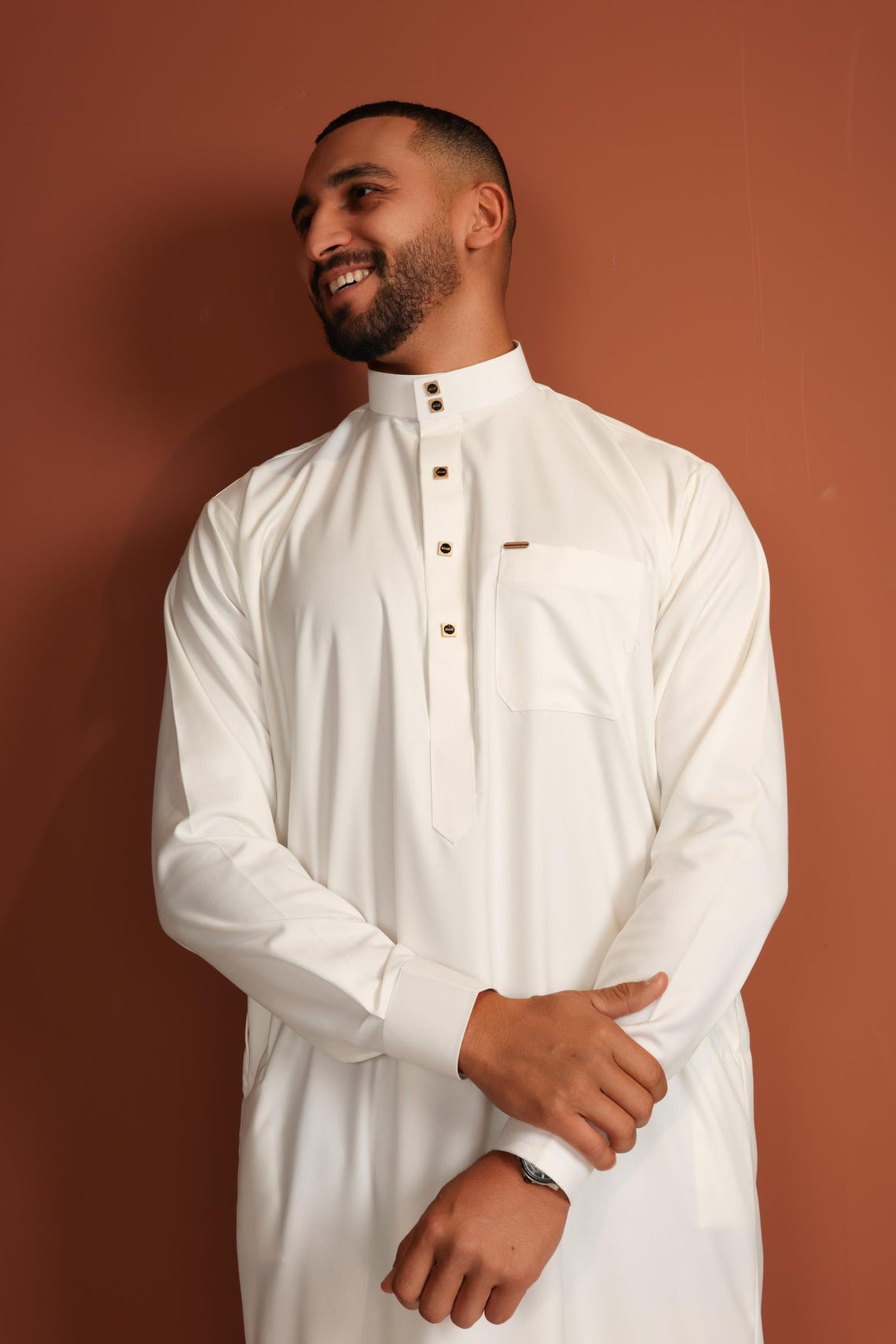 Qamis Bah – Men’s Long Qamis in Pure White - Etsy