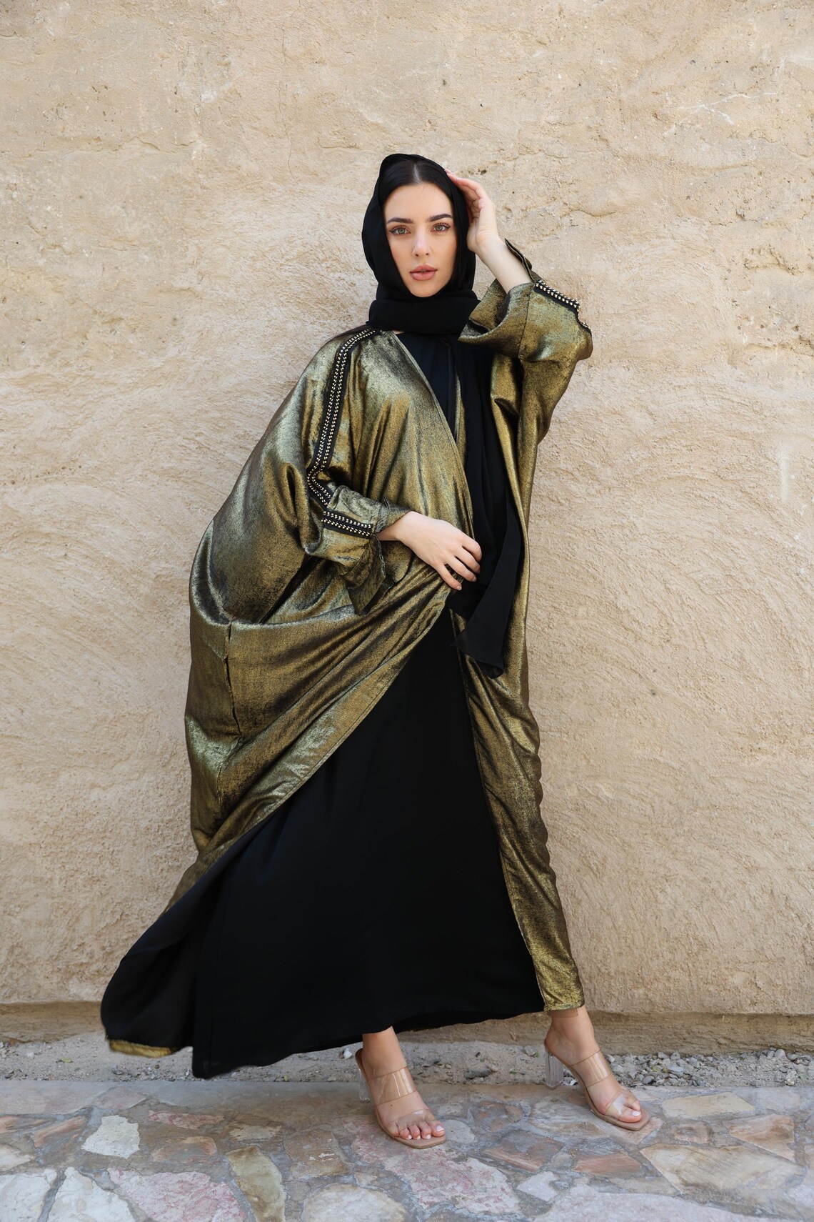 Abaya Emerald Shine - Luxury Rich Emerald Green Zari Velvet With CEY ...
