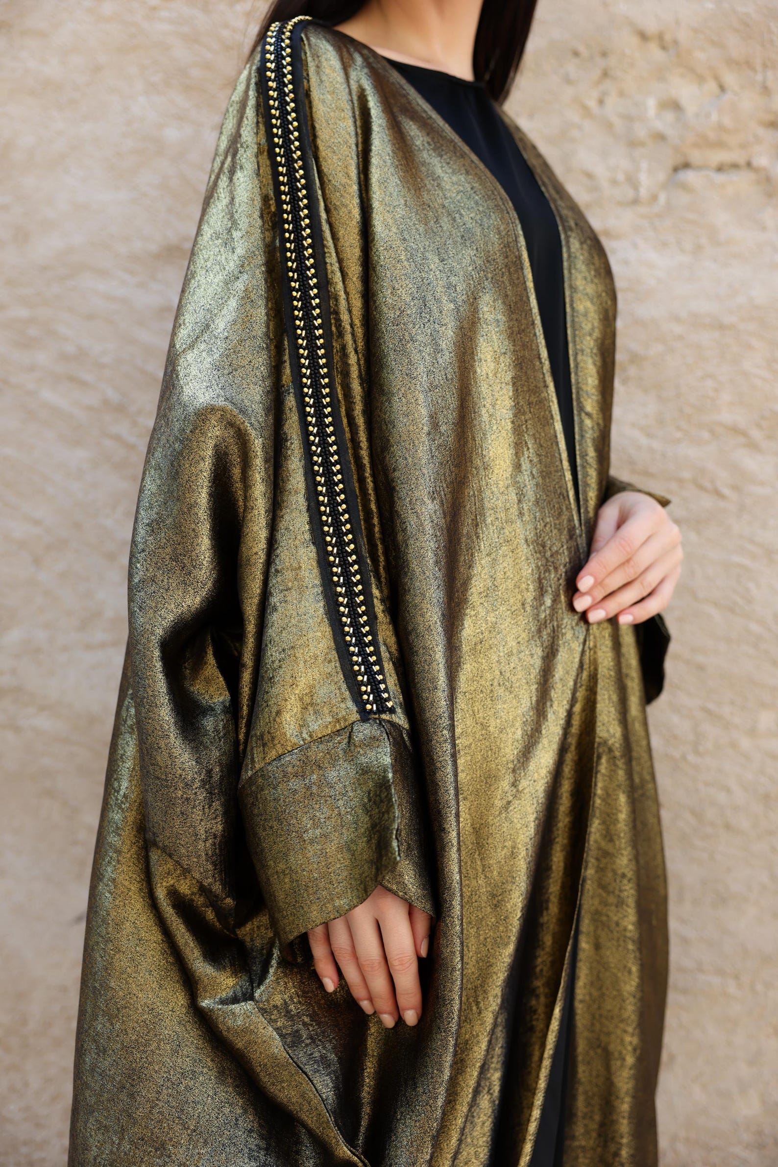 Abaya Emerald Shine - Luxury Rich Emerald Green Zari Velvet With CEY ...