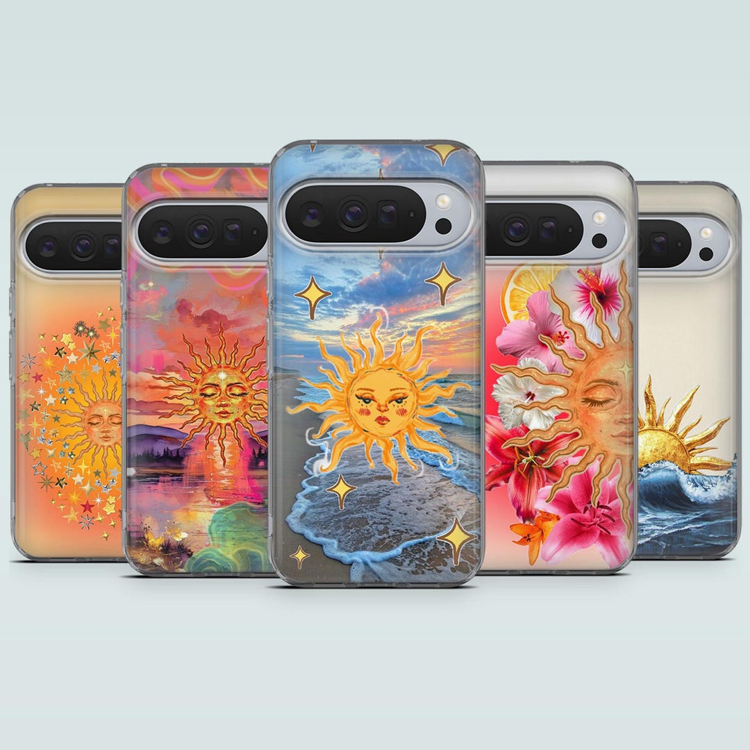 Hippie Sun Phone Case Retro Groovy Art Cover for Google Pixel 10, 10pro ...