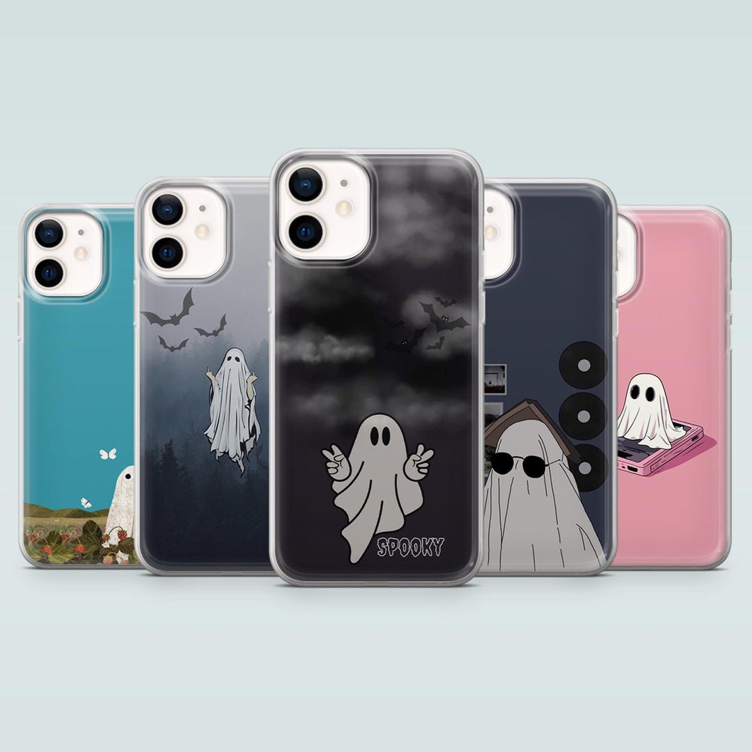 Spooky Ghost Phone Case Kawaii Cute Haunted Cover for iPhone 16pro, 15 ...