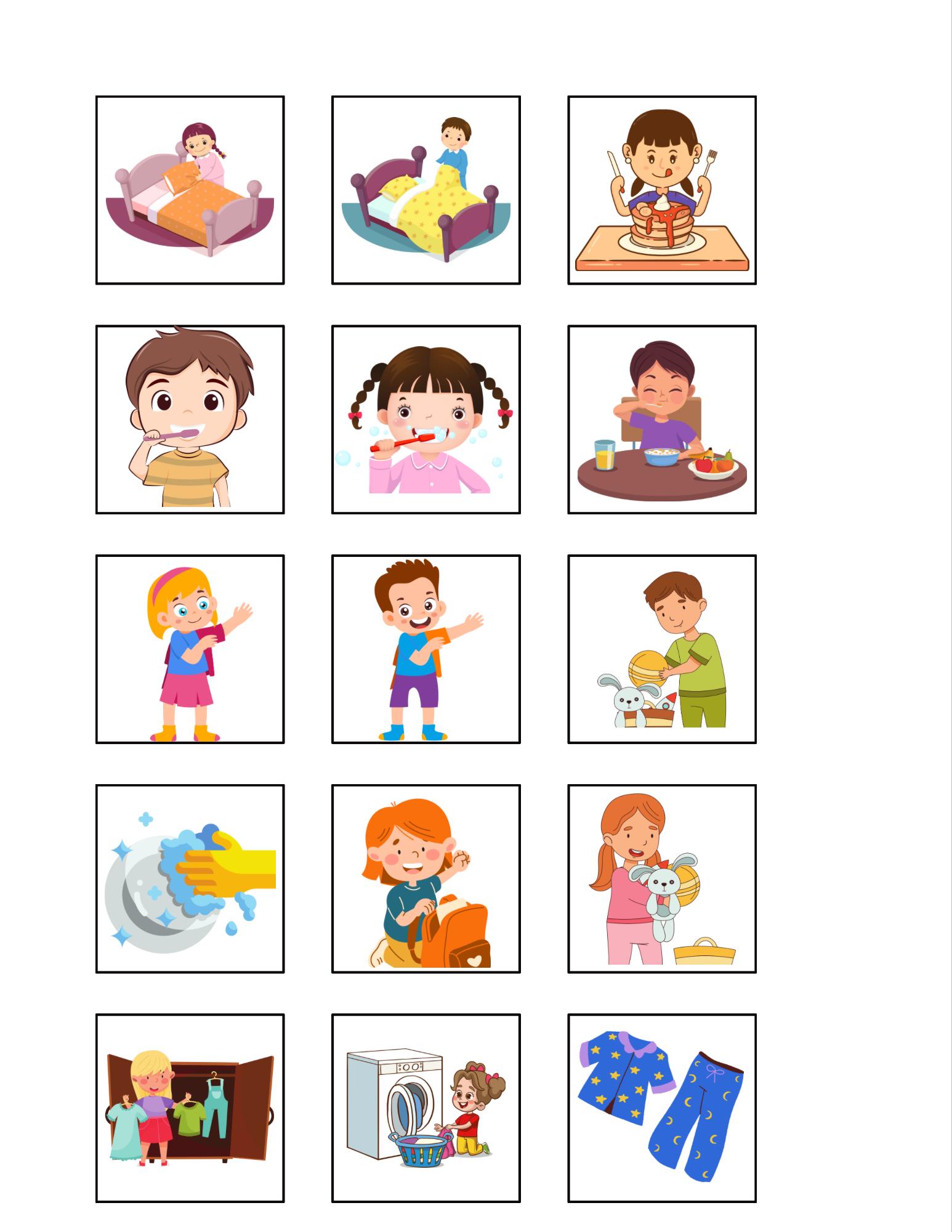 Printable Daily Routine Checklist for Kids. Kids Chore Chart Morning ...