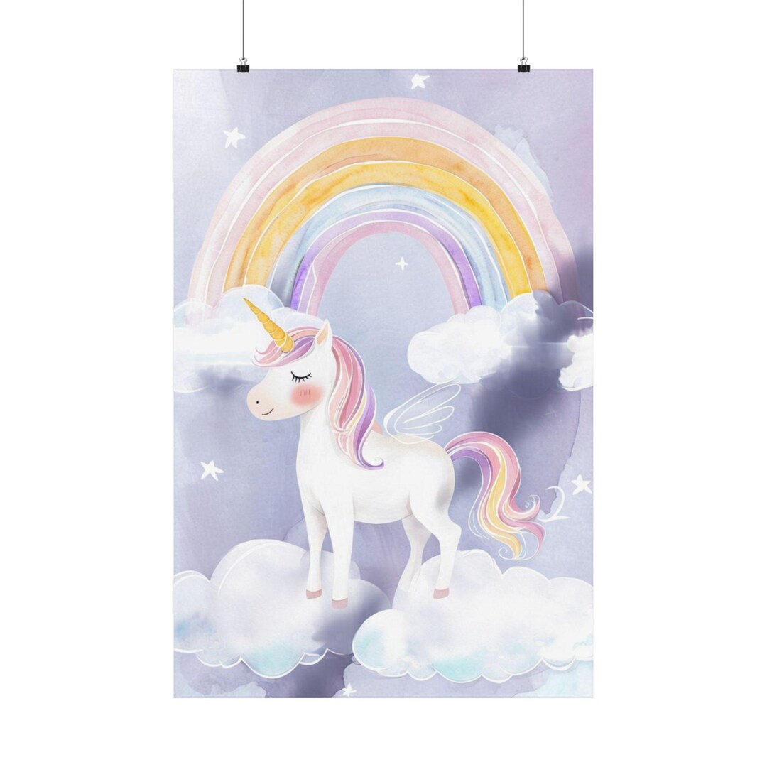 Whimsical Unicorn Poster, Magical Decor for Kids' Rooms, Nursery Wall ...
