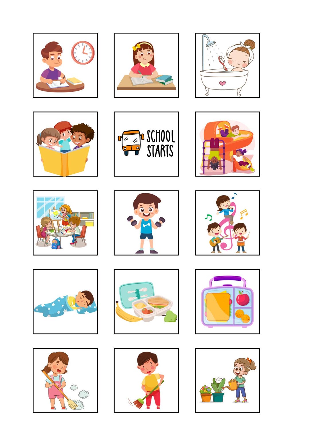 Printable Daily Routine Checklist for Kids. Kids Chore Chart Morning ...