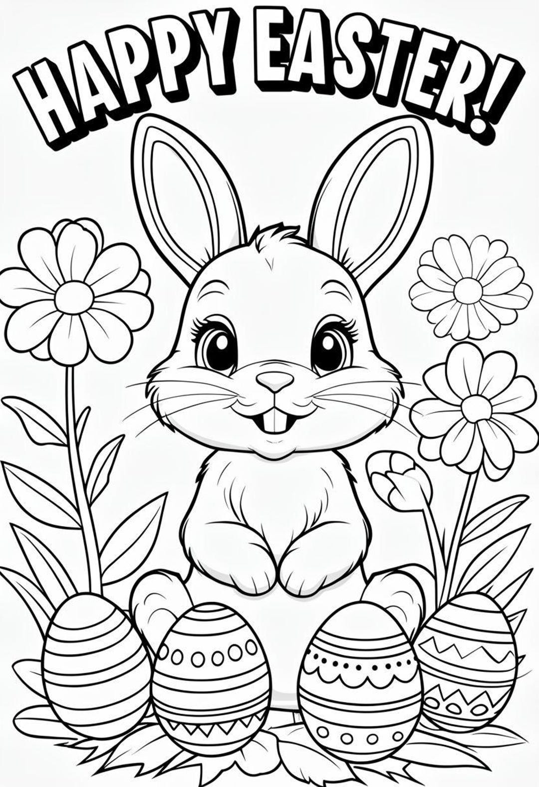19 Page Easter Coloring Book for Kids | Printable Digital Download - Etsy