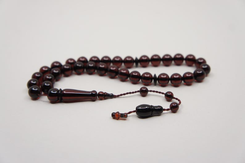 Islamic Natural Baltic Amber Prayer 33 Round Beads: Muslim Tasbih ...