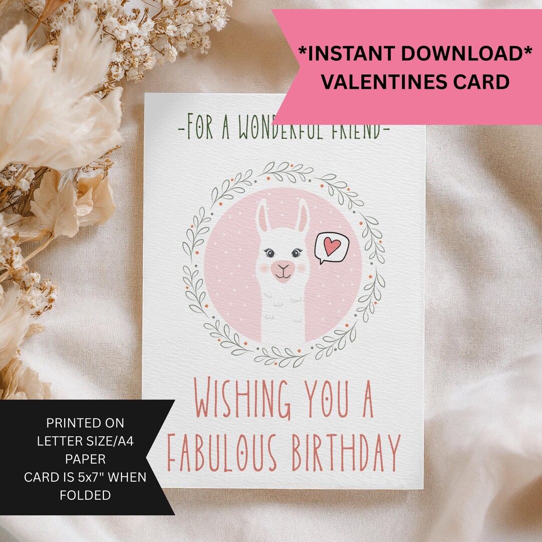 Digital Birthday Card Printable Birthday Greeting Card Instant Download ...