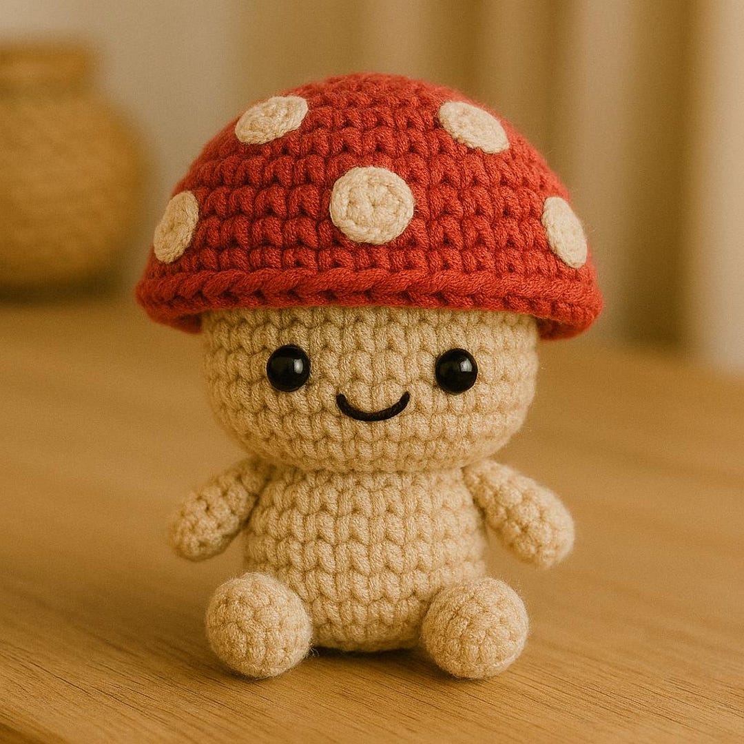 Mushoo the Mushroom, Crochetful Pattern, Crocheting, Mushroom Decorful ...