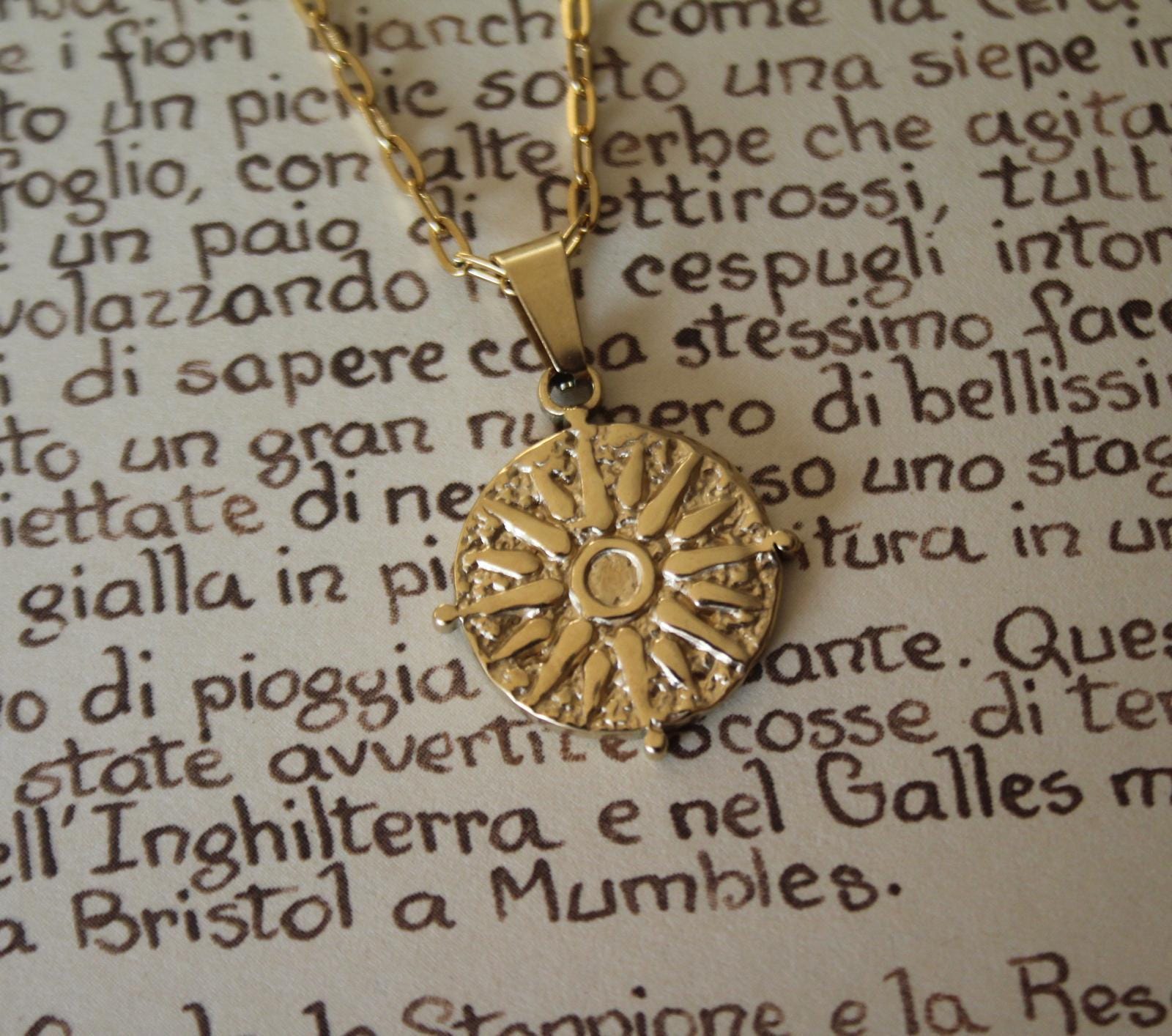 Vergina Sun Necklace, Gold Sun Necklace, Protective Amulet, Ancient ...