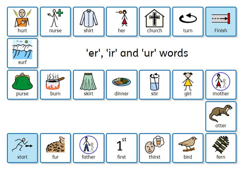 Phonics Game Er/ir/ur Words Early Years Key Stage 1 SEND - Etsy