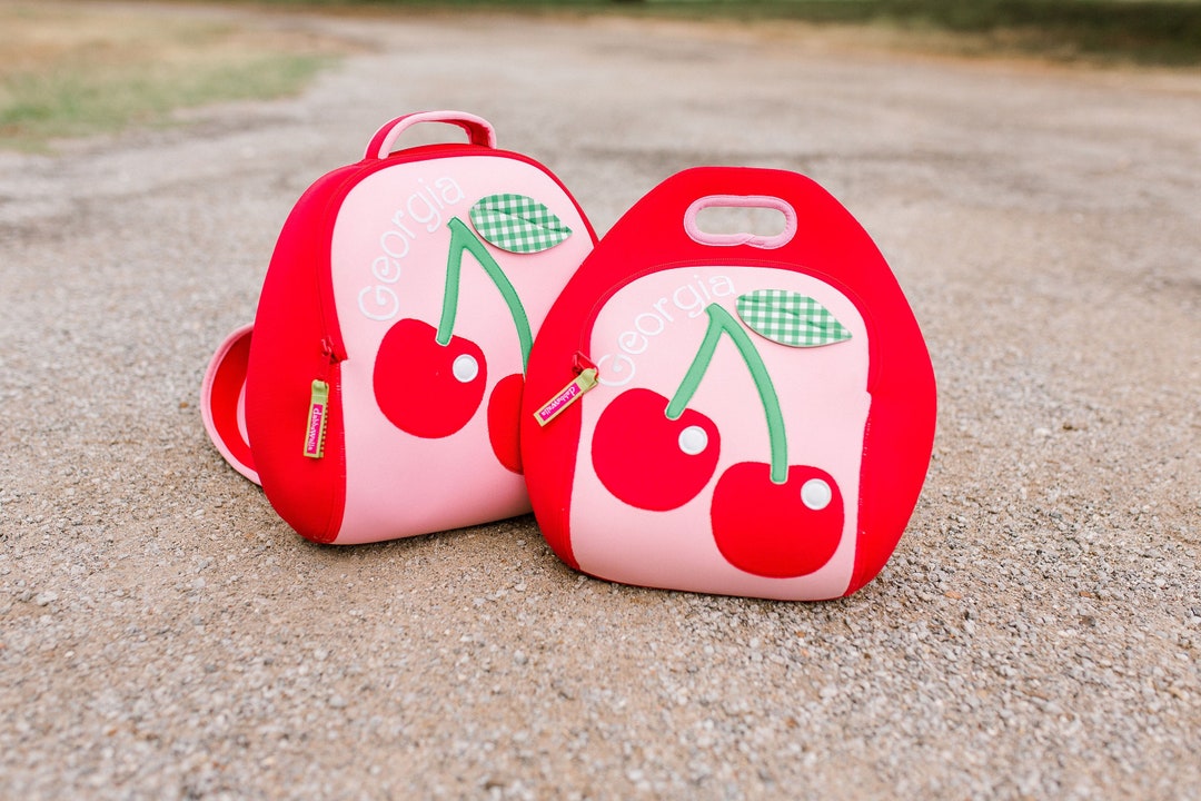 Personalized Cherries Girls Backpack and Lunch Box Set - Etsy