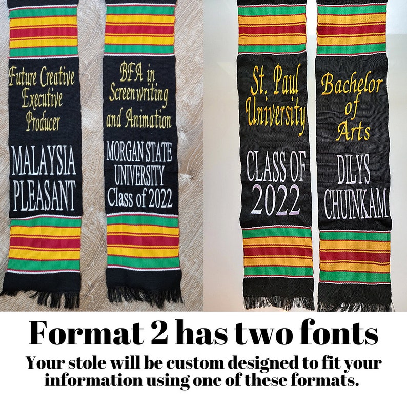 Custom Embroidered Graduation Stole 2022 Graduation Gift | Etsy