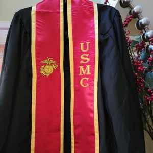 Military Graduation Stole | Design Your Own Custom Embroidered Satin ...