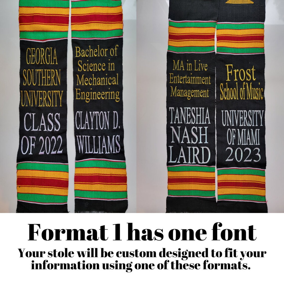 Custom Embroidered Graduation Stole 2022 Graduation Gift | Etsy