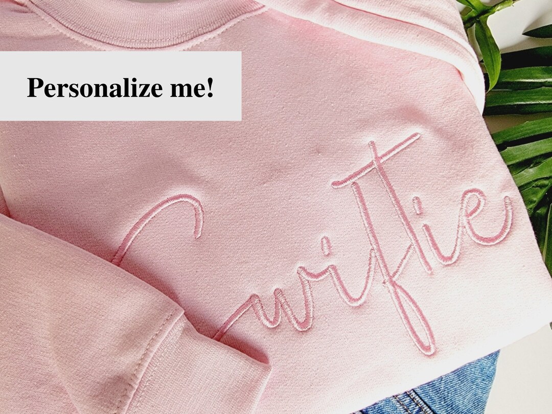 Custom Word Embroidered Crewneck Sweatshirt Merch Fan Gift Shirt With ...
