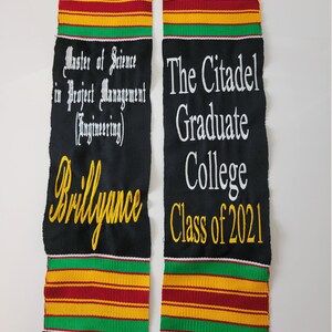 Custom Embroidered Graduation Stole 2022 Graduation Gift | Etsy