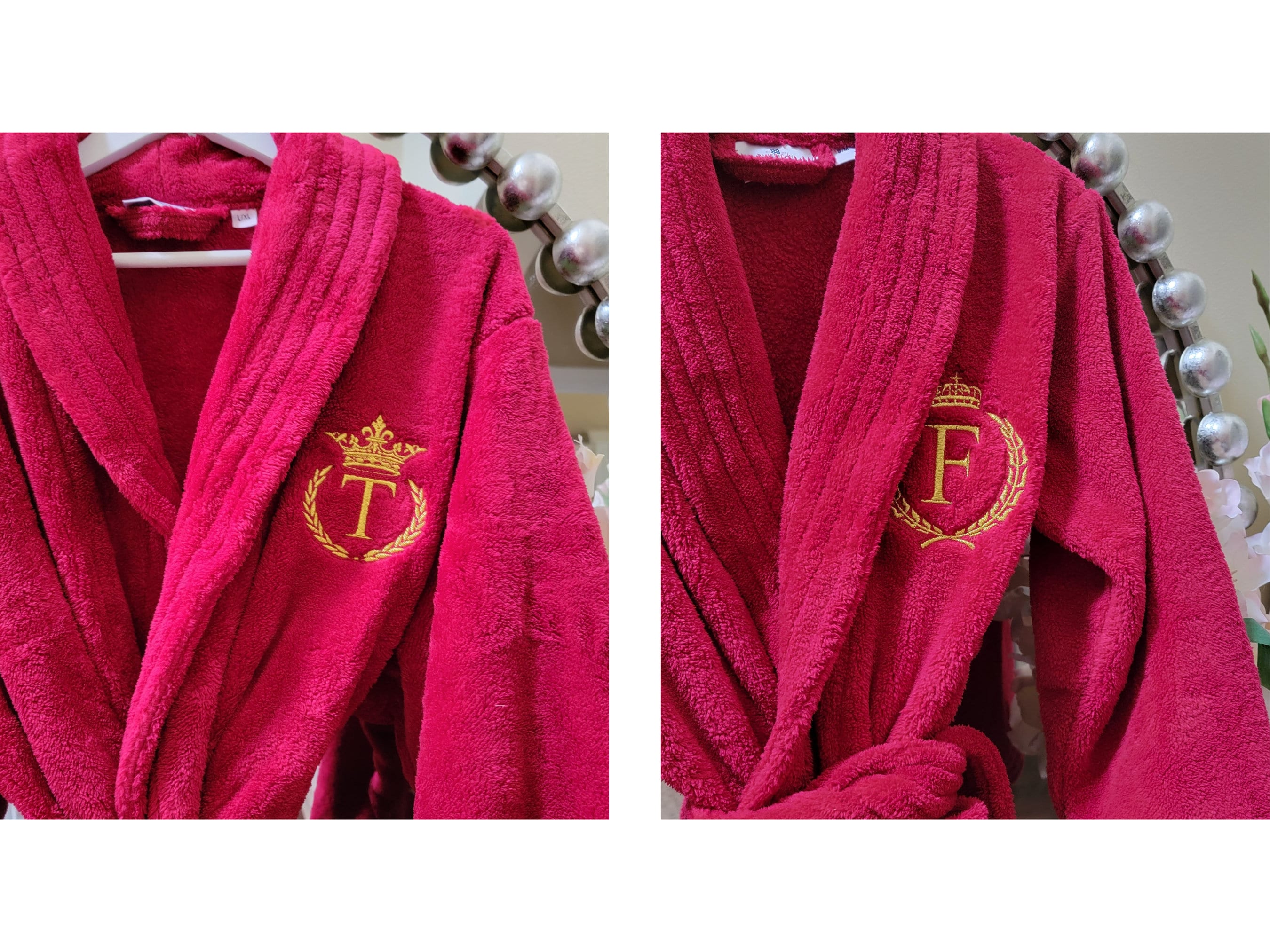 Personalized Men's Women's Plush Robe - Monogrammed Bathrobe With King ...