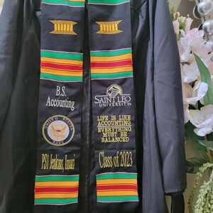 Military Graduation Stole Design Your Own Custom Embroidered - Etsy