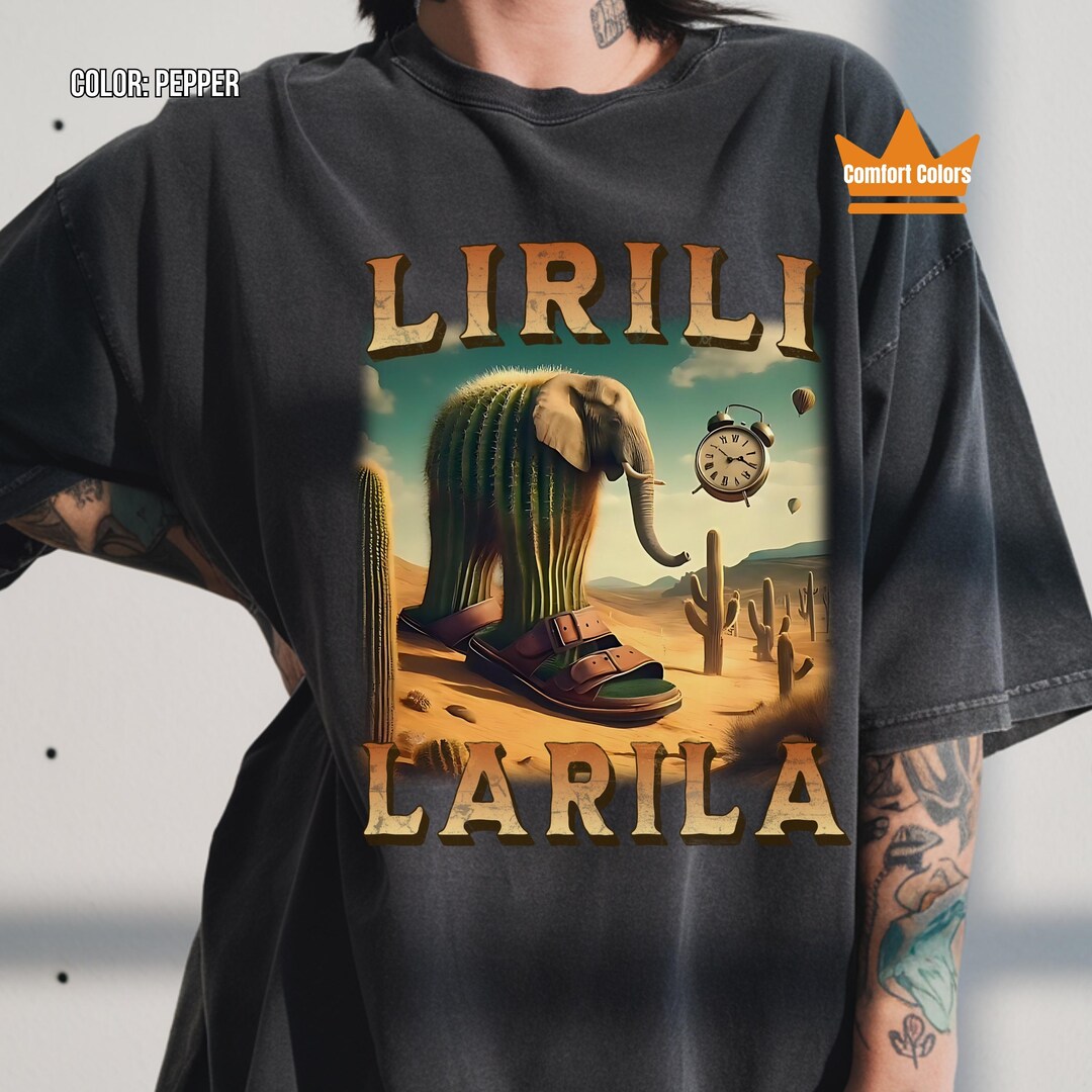 Lirili Larila Funny Elefant Meme T-shirt, Bootleg Rap Tee, Elefant ...