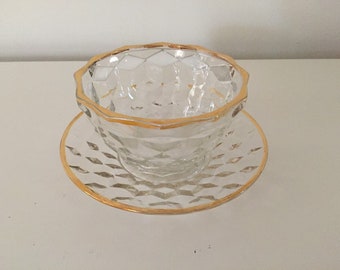 Glass Bowl Gold Rim - Etsy