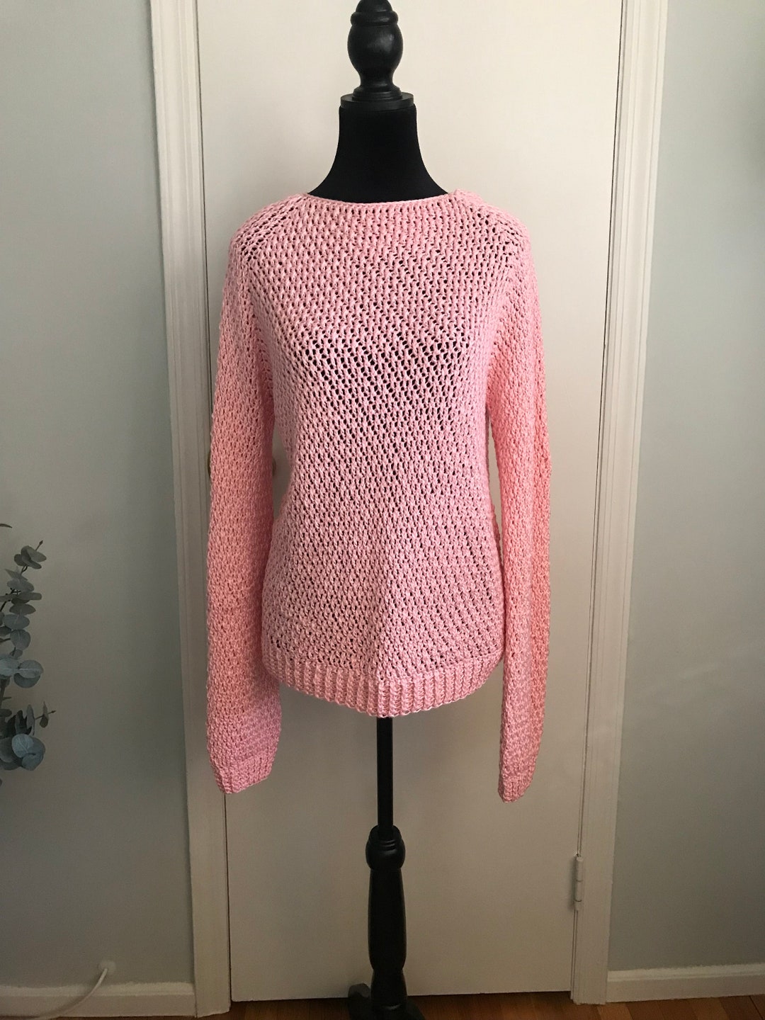 Hand Crocheted Women’s Sweater in Pink - Etsy