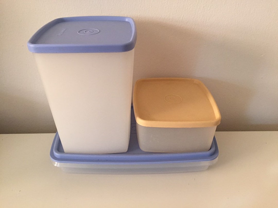 Lot of 3 Vintage Tupperware Storage Containers Square Round - Etsy