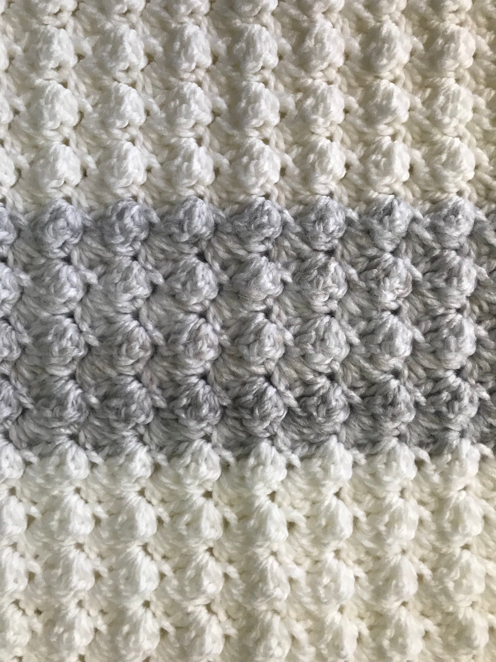 Hand Crocheted Afghan - Blanket - Throw in Gray and White - Etsy