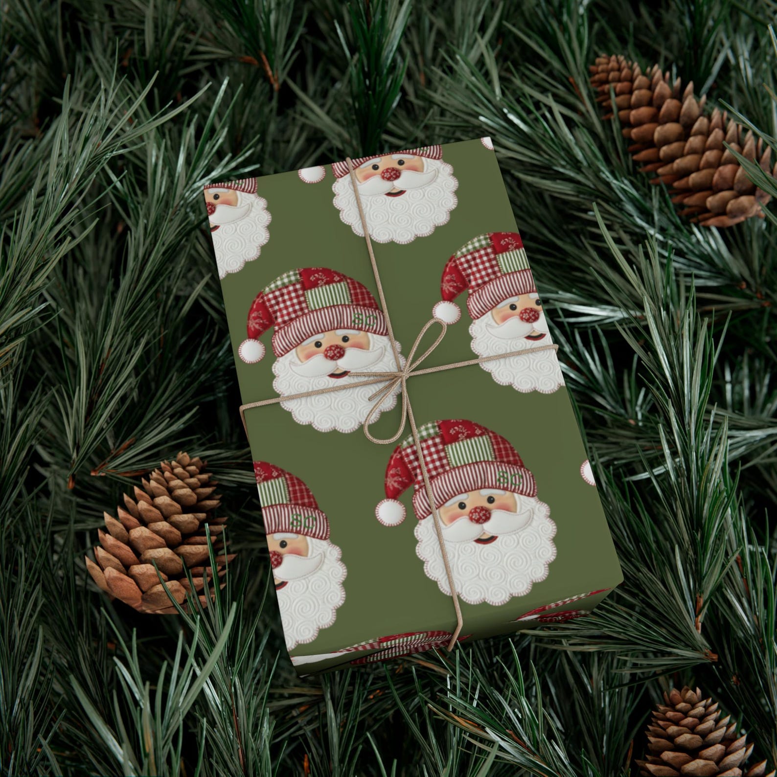 Patchwork Santa Claus Png, Patchwork Christmas Png, Preppy Santa Png ...