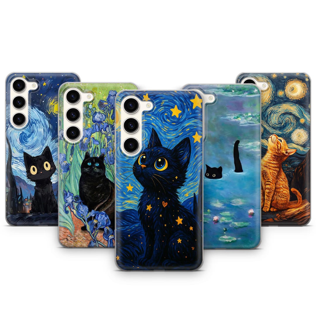 Cat Meme Van Gogh Phone Case Vincent Parody Case for Samsung Galaxy S26 ...