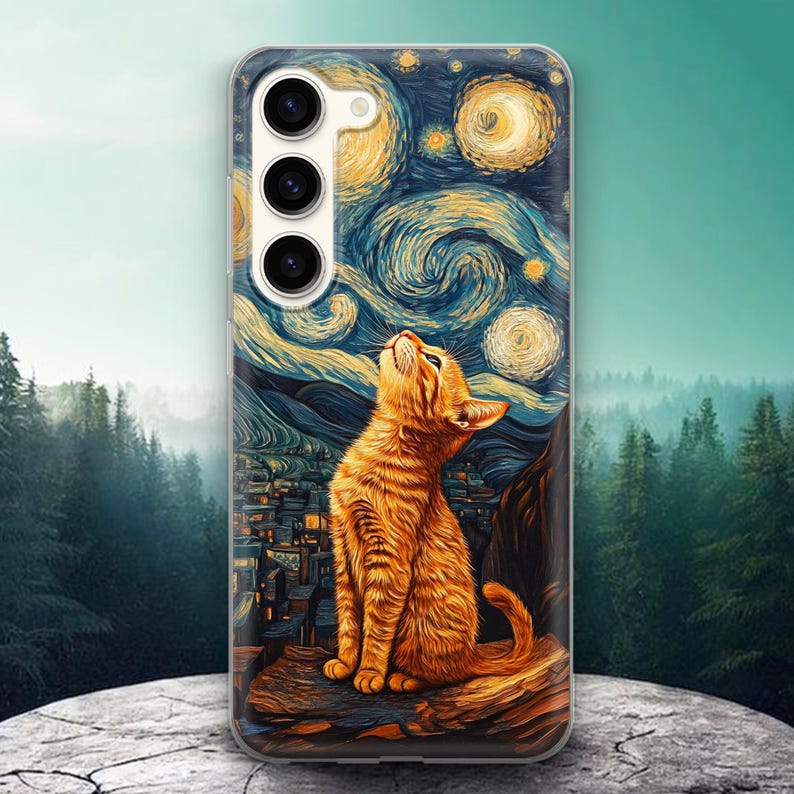 Cat Meme Van Gogh Phone Case Vincent Parody Case for Samsung Galaxy S26 ...