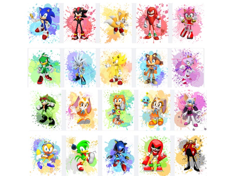 Sonic and Friends Digital Download Art 20 Prints - Etsy