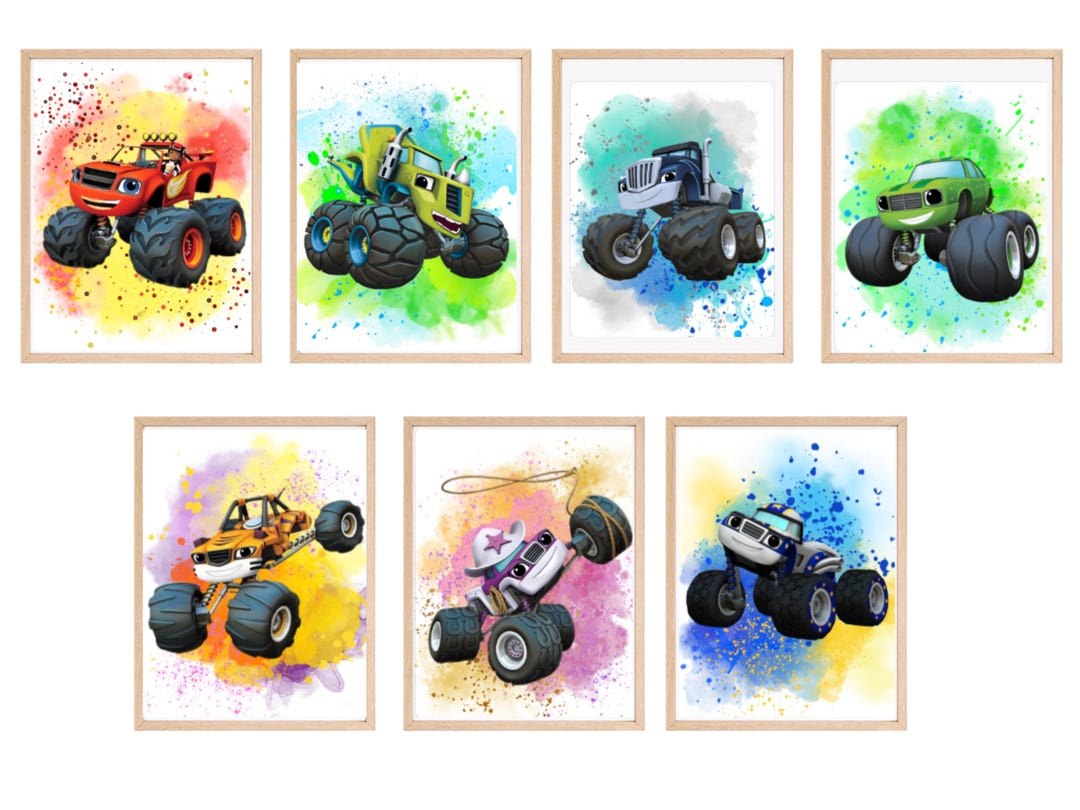 Blaze and the Monster Machines Watercolor Wall Art Print Digital ...