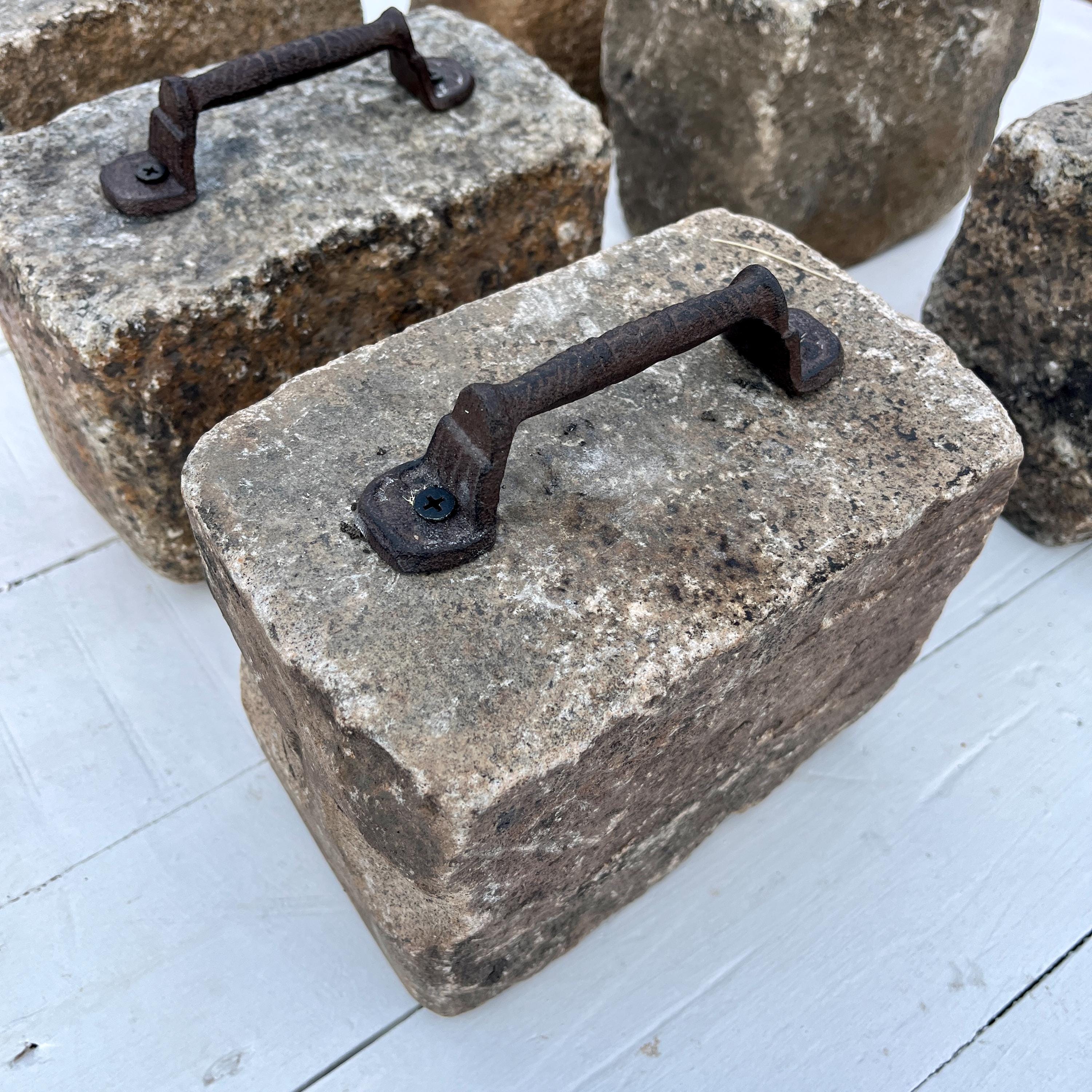 Reclaimed NYC Cobblestone Door Stopper With Antique Handle – Handmade ...