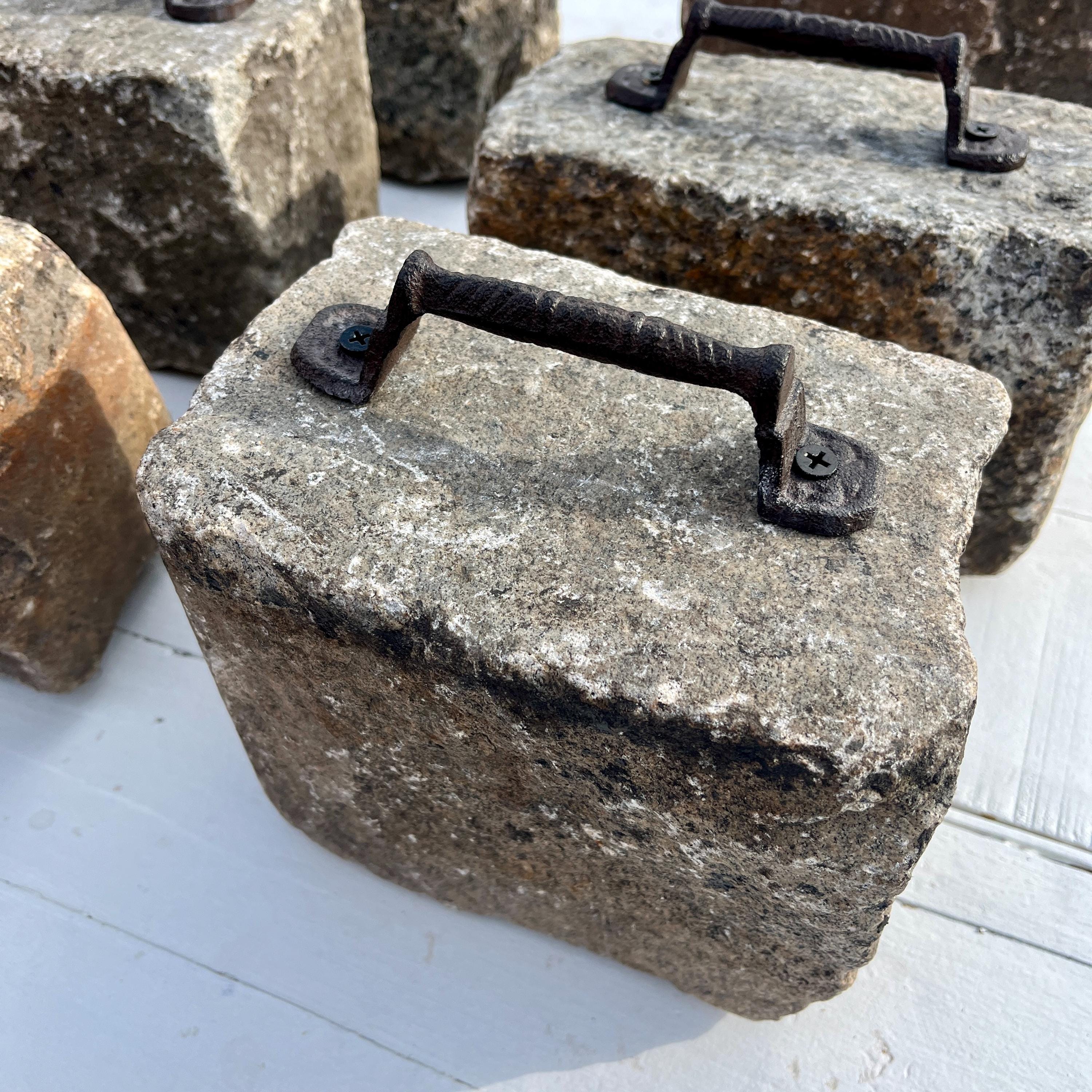Reclaimed NYC Cobblestone Door Stopper With Antique Handle – Handmade ...