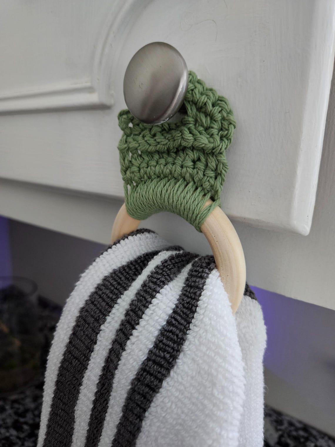Crochet Pattern, Cabinet Knob Towel Holder, Crochet Tutorial, DIY ...
