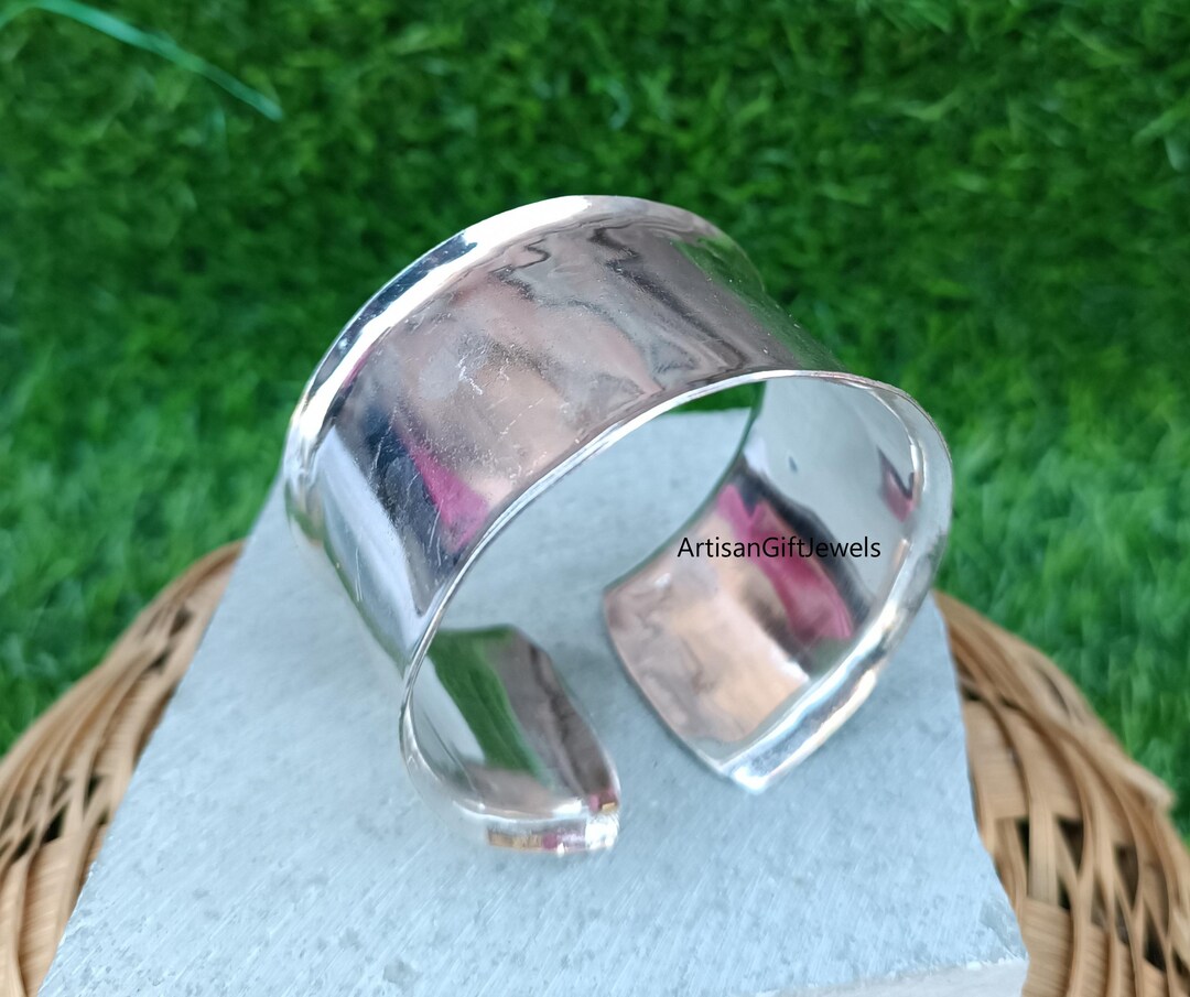 Wide Silver Bangle, Women Bangle, 925 Silver Bangle, Statement Bangle ...