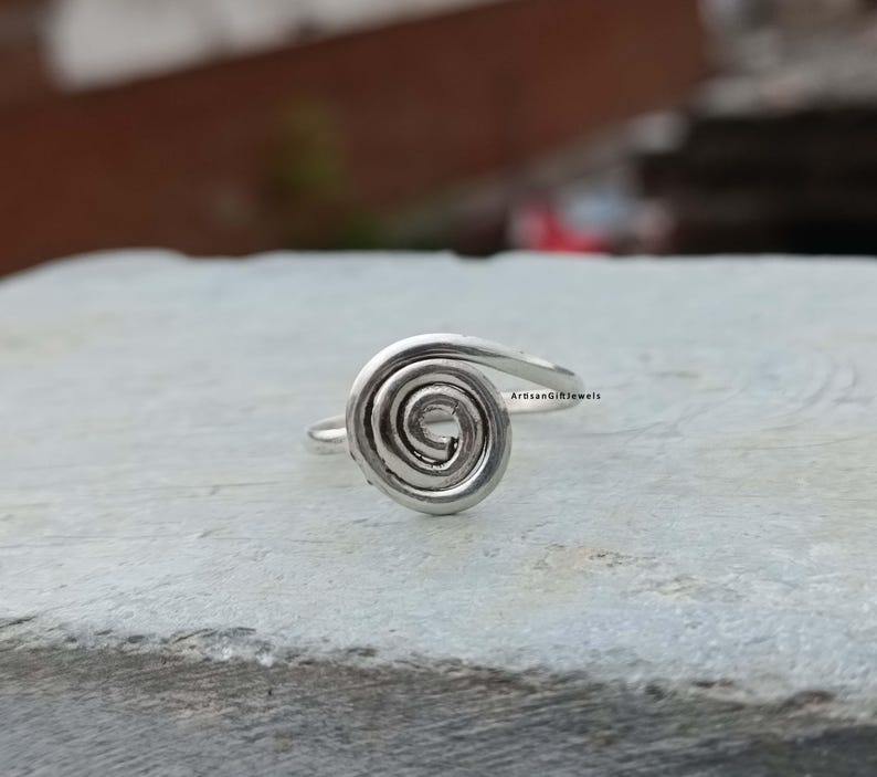 Sterling Silver Spiral Fidget Ring, Anxiety Jewelry - Etsy